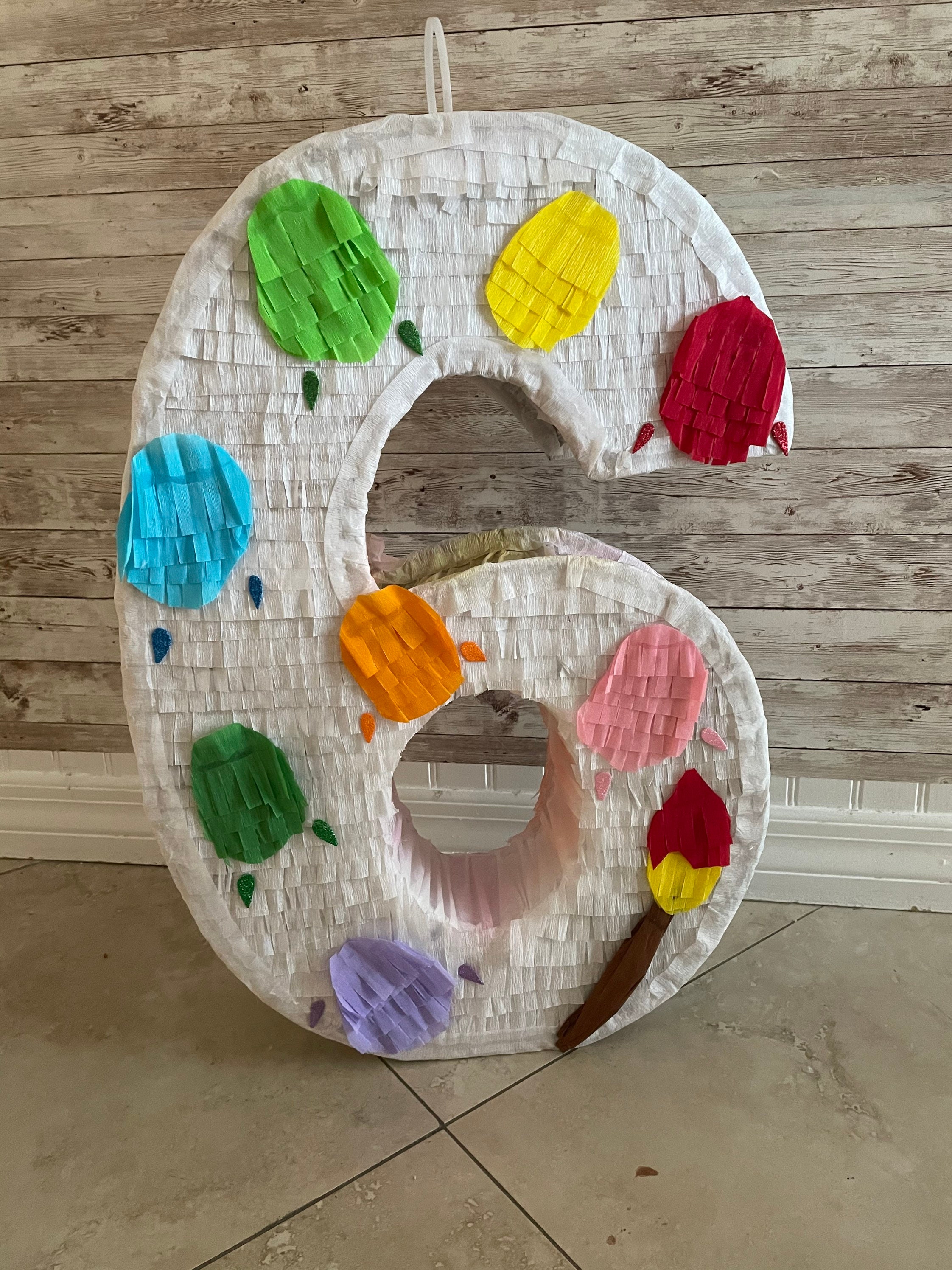 Number Art Palette Pinata. Art Birthday Party. Party Supply. (stick Not ...