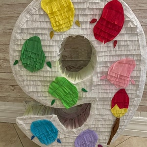 Number Art Palette Pinata. Art Birthday Party. Party Supply. (stick Not ...