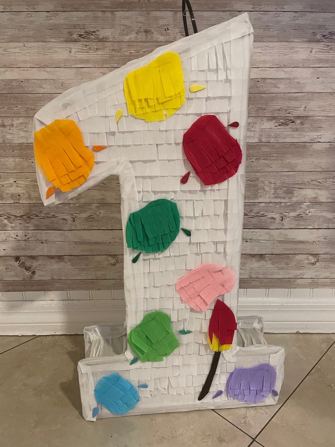 Number Art Palette Pinata. Art Birthday Party. Party Supply. (stick Not ...