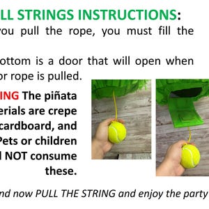 Tennis Ball Piñata 3D Round 14in Diameter (rope and 1 Hanging Tennis ...