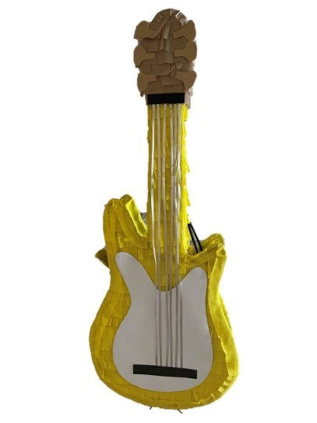 Yellow Electric Guitar Pinata 28" Tall. (stick & Balloons Not Included ...