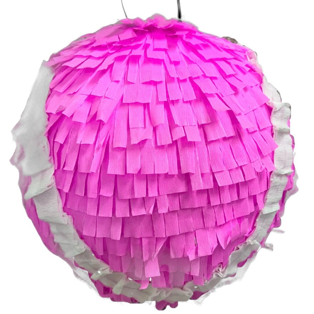 Pink Tennis Ball Piñata 3D Round 14in Diameter. Party Decoration ...
