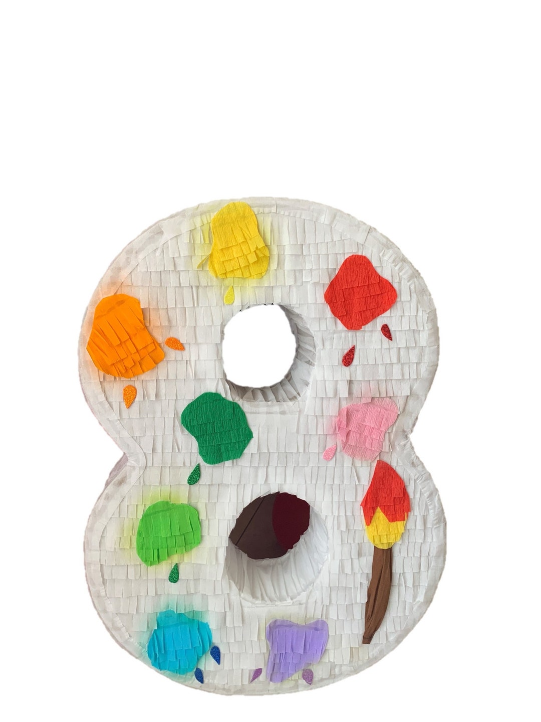 Number Art Palette Pinata. Art Birthday Party. Party Supply. (stick Not ...