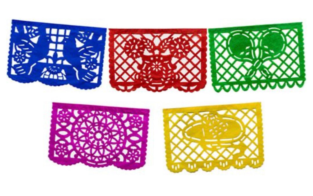 Large Plastic Chopped Multicolor Banner. Mexican Fiesta - Etsy
