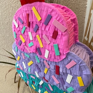 Ice Cream Cone Pinata. 23" Tall Custom Color. Party Decorations and ...