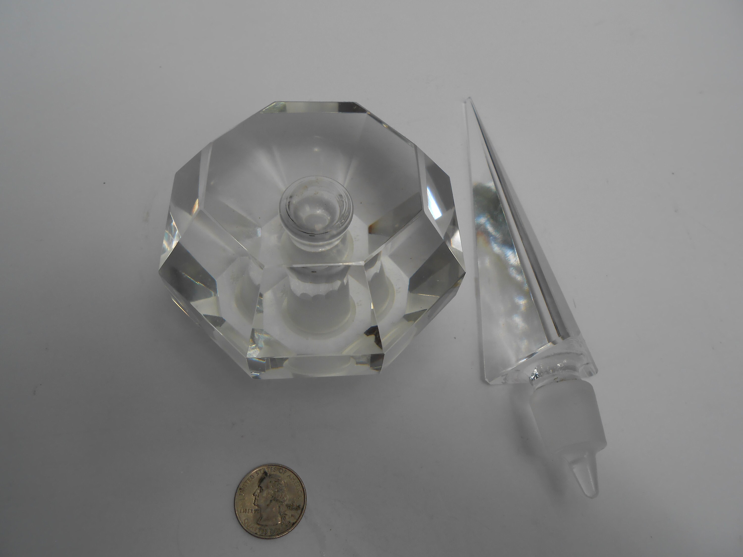 Art Deco Perfume Bottle 9 Glass Octagon Pyramid Vintage - Etsy