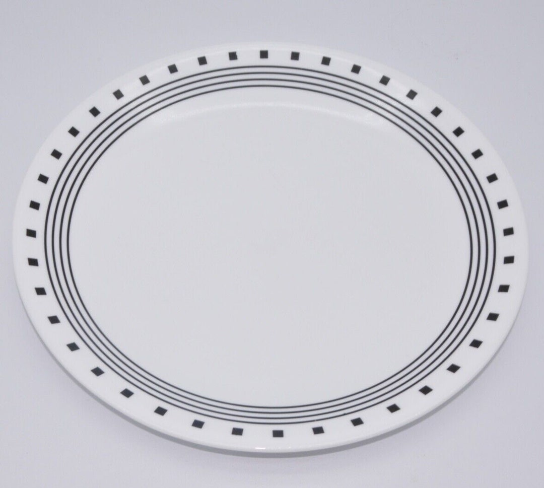6 Pc CORELLE City Block Dinner Plates Corelle 10 1/2" Corning Black ...