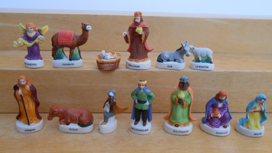 13 Pc King Wiseman Nativity Set Holy Family Figurines Signed France ...
