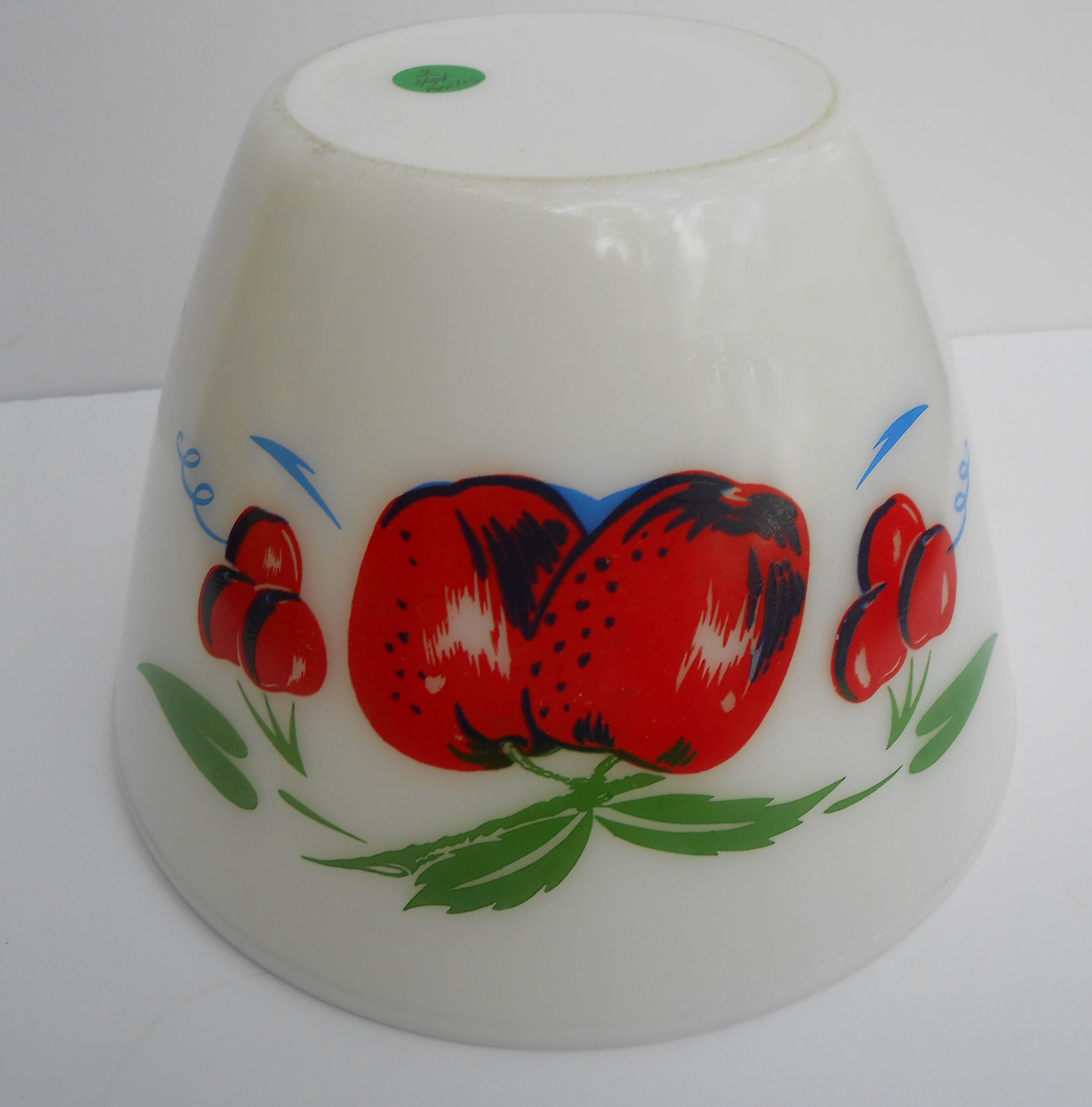 FIRE KING Apples and Cherries Red Splash Proof Mixing Bowl 4 Qt Anchor ...