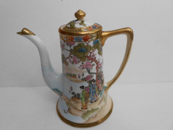 Nippon Noritake Coffee Pot Server Mini Demitasse Hand Painted - Etsy
