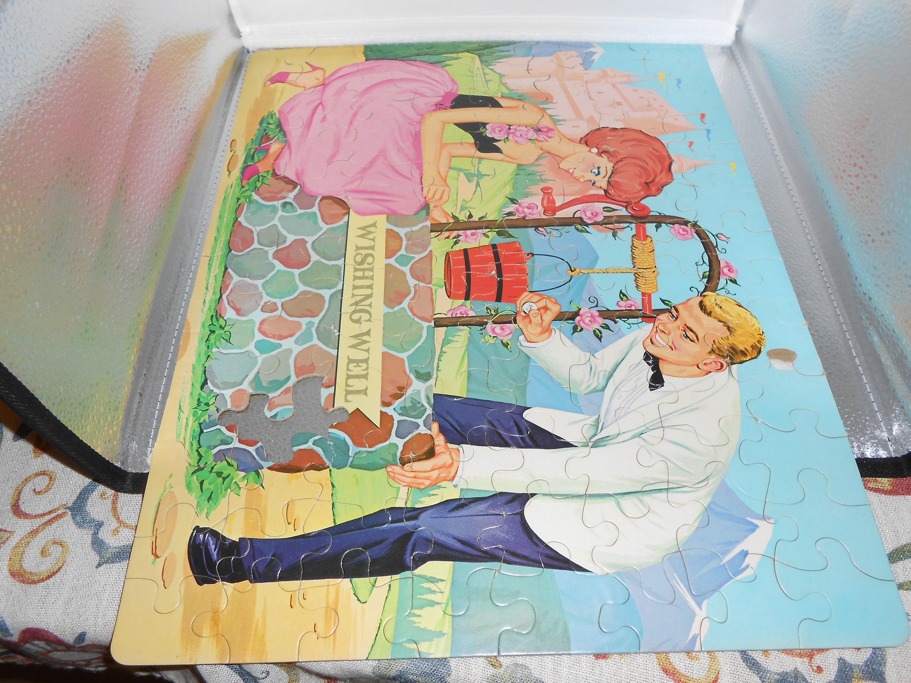 Barbie and Ken JIGSAW PUZZLE WHITMAN #4604 1963 Wishing Well Complete ...