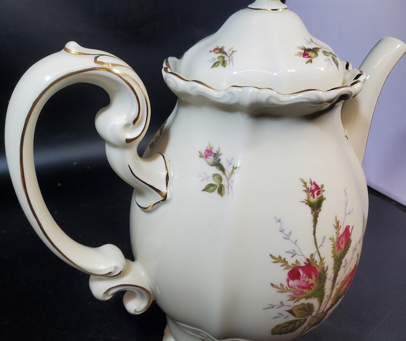 Rosenthal Pompadour Selb Germany Moss Rose Coffee Server Pot Pink Roses ...