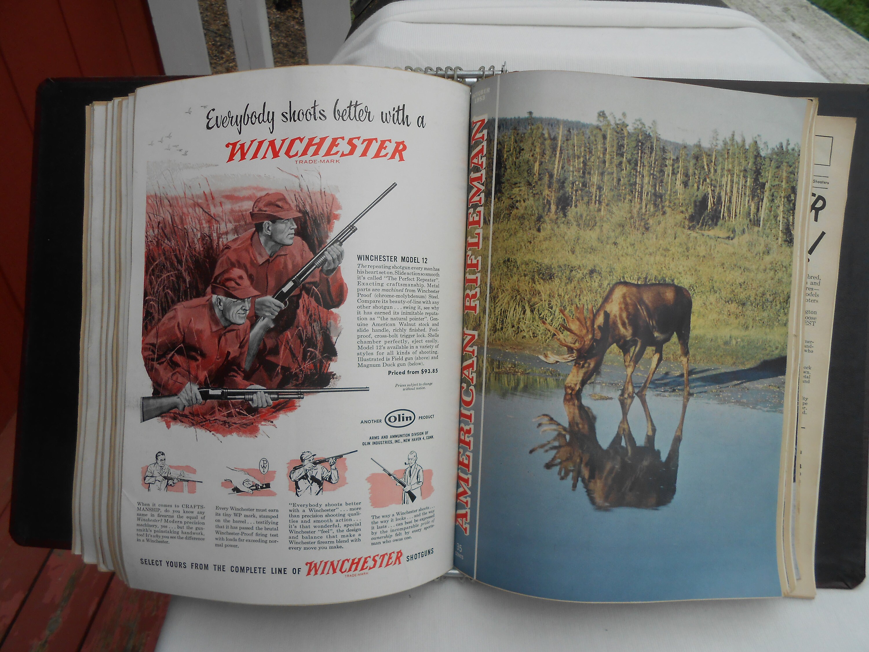 VINTAGE NRA National Rifleman Magazines 1949 12 Issues Leather Binder ...