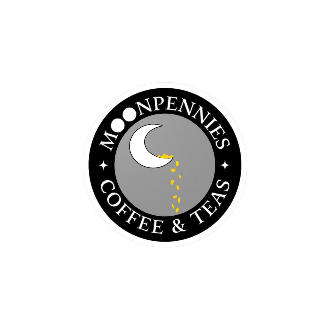 Goth Moonpennies Coffee Shop Sticker - Etsy