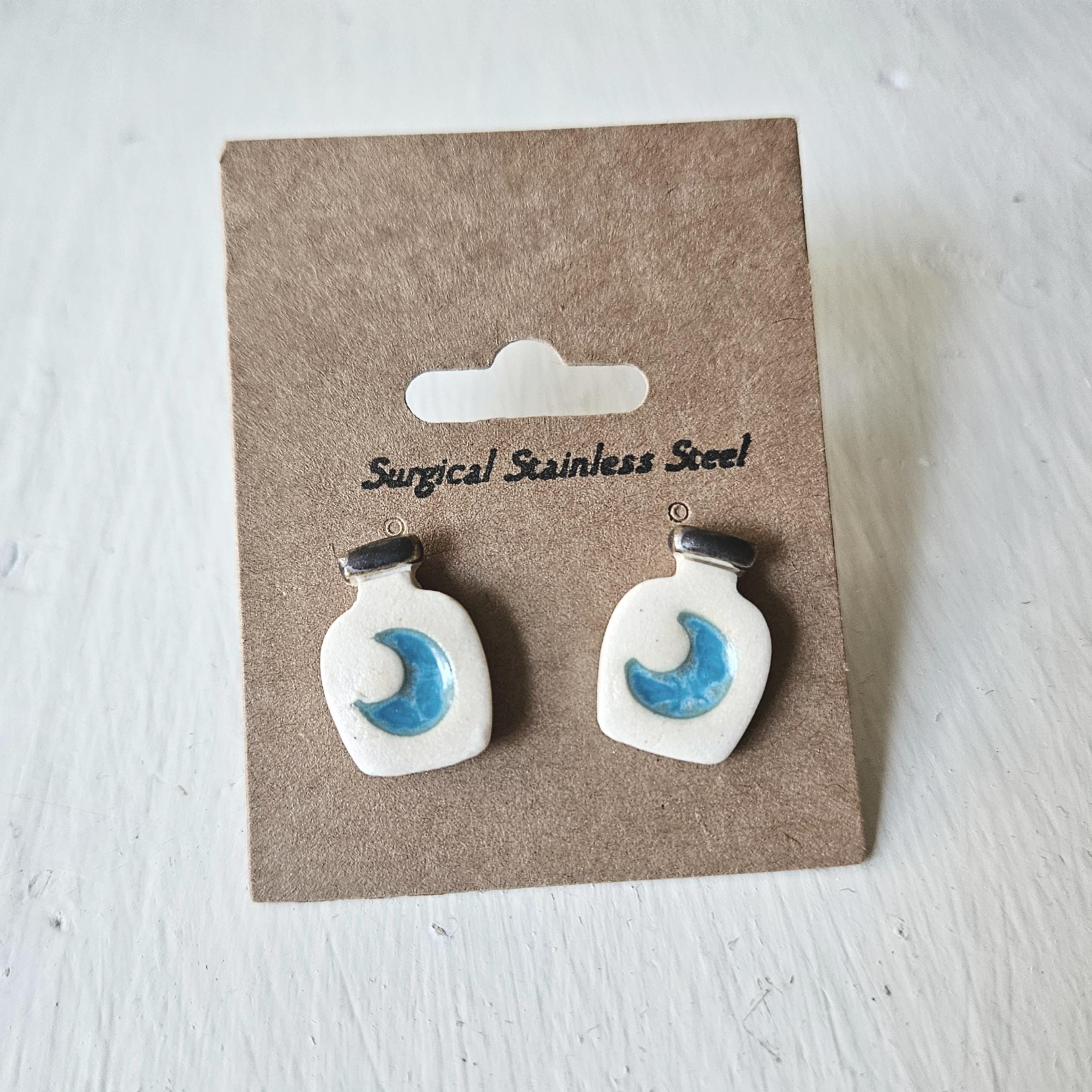 Blue Moon Potion Porcelain Potion Stud Earrings - Etsy