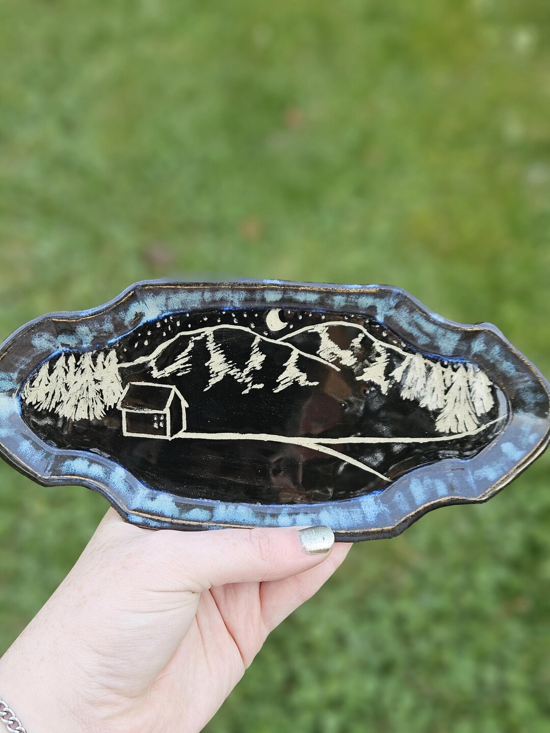 Aurora Borealis Mountain Tray - Etsy