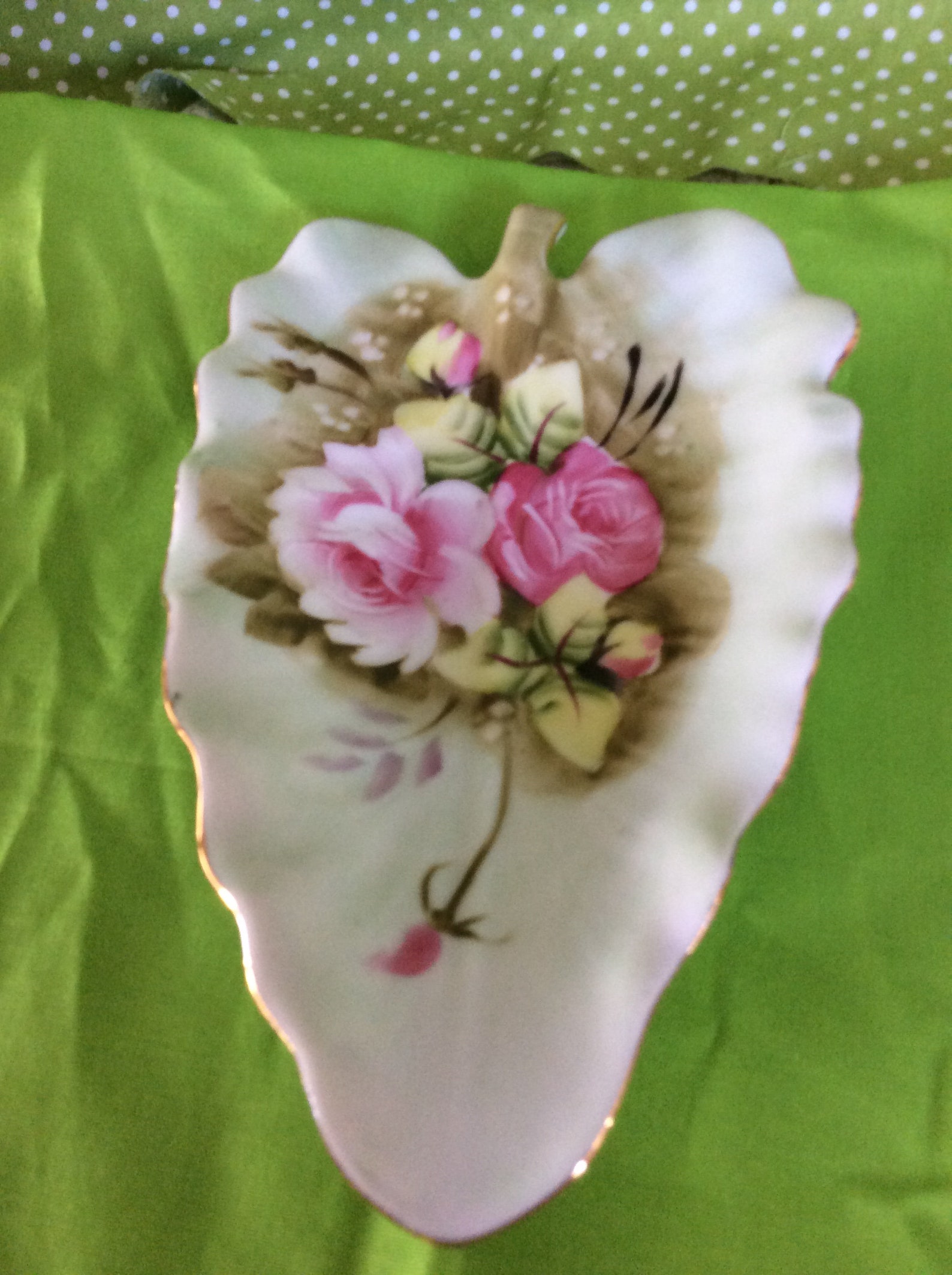Lefton China Leaf Dish Hand Painted - Etsy