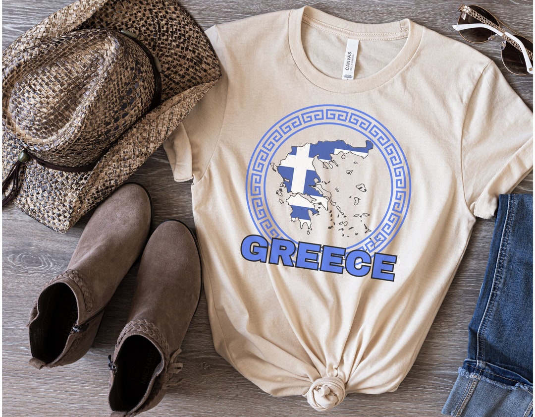 Greece Country Flag Tshirt, Greek Blue White T-shirt, Grecian Flag Tee ...