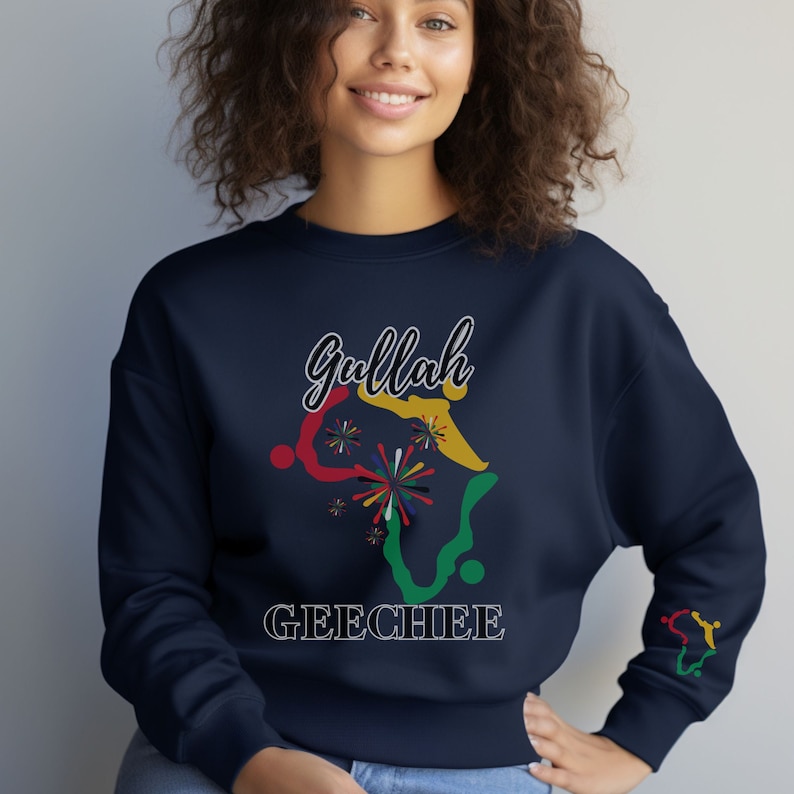 Gullah Geechee African Graphic Sleeve Design Sweatshirt, Gullah Sweat ...