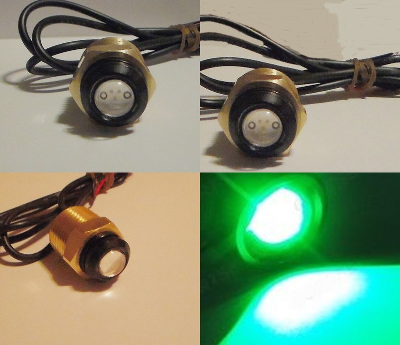 LED BOAT PLUG Light [blue, White, Green] Garboard Brass Drain 1/2" Npt ...