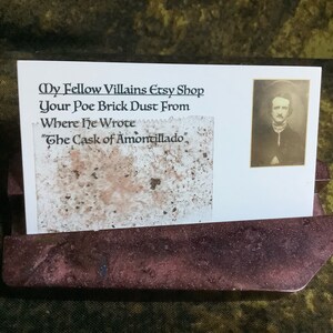 A Piece of Poe - Brick Dust Sample Taken From Edgar Allan Poe's ...