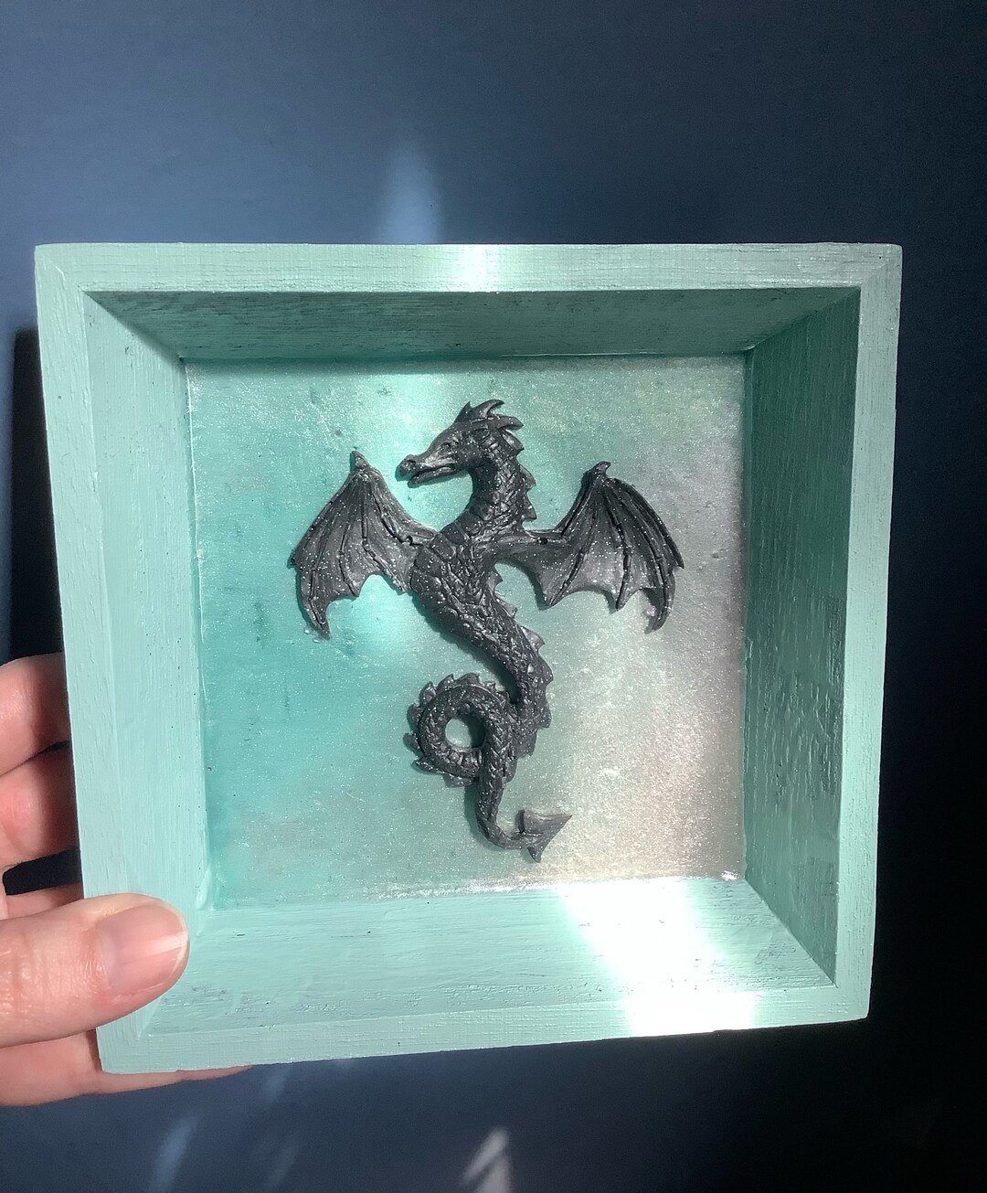Black Resin Dragon Tray Dungeons and Dragons Wooden Dragon Tray ...