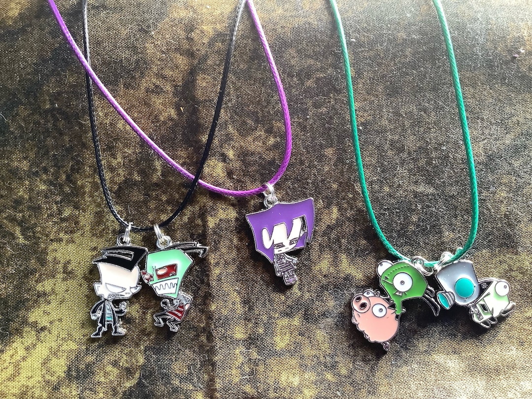 Invader Zim Charm Necklace or Necklaces Choice of Zim Gir Dib Gaz With ...