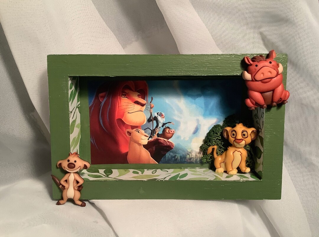 ON SALE Disney the Lion King Shadow Box Display With Simba - Etsy