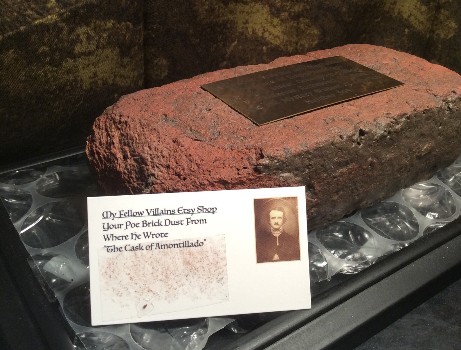 A Piece of Poe Brick Dust Sample Taken from Edgar Allan | Etsy