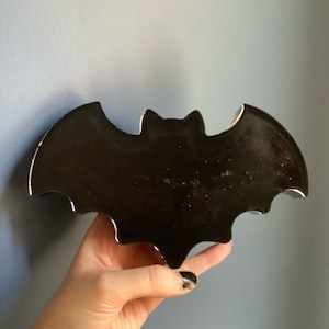 Gothic Resin Bat Jewelry Tray Purple and Black Bat Trinket Tray Ring ...