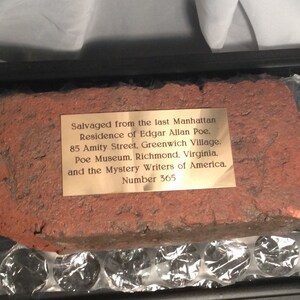 A Piece of Poe - Brick Dust Sample Taken From Edgar Allan Poe's ...