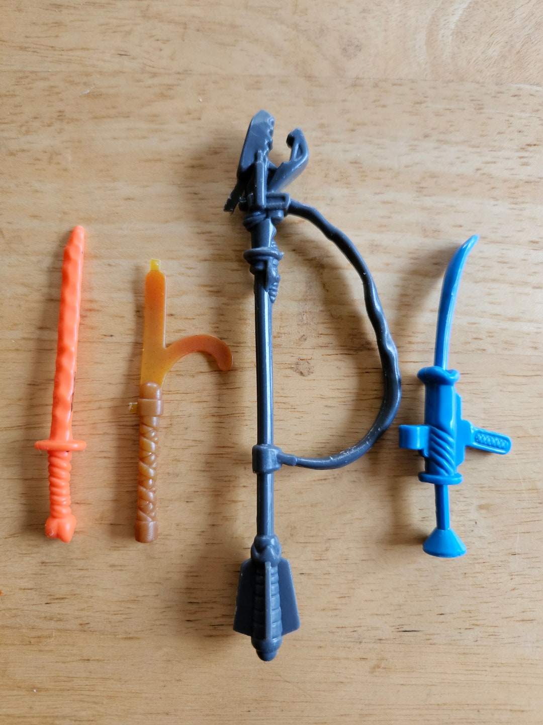 Vintage Lot of 4 TMNT Accessories Troll Leo Foot Soldier Frog Scythe ...