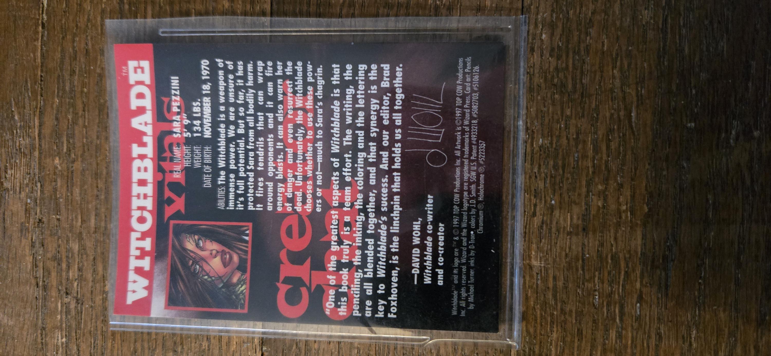 Vintage 1997 Top Cow Wizard Witchblade Non-sport Trading Card Chromium ...