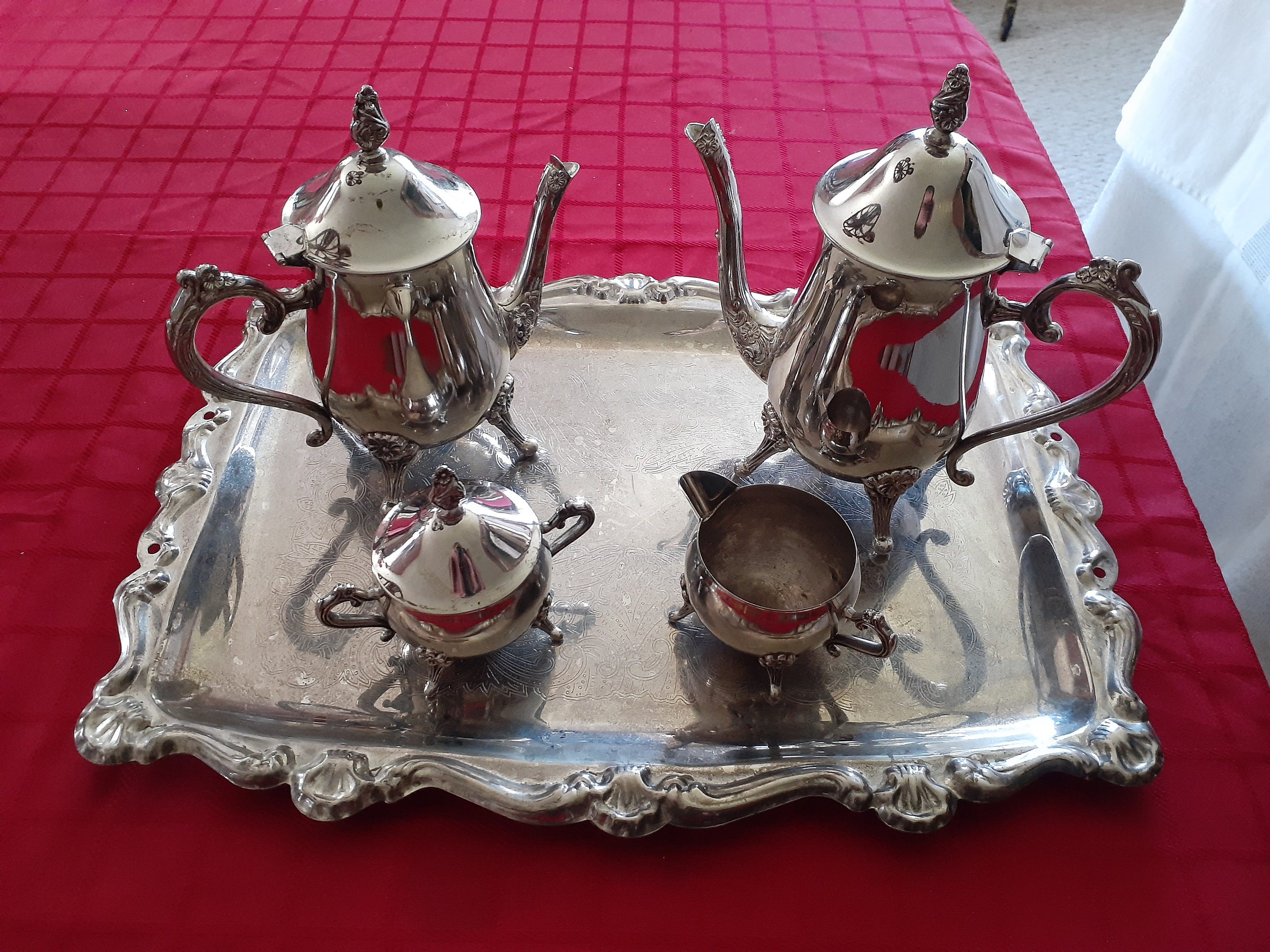 Vintage Tea Service Silverplate International Silver Co. Coffee Pot Tea ...
