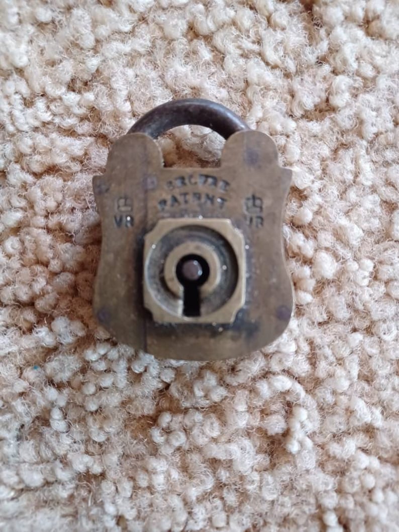 Vintage VR Crown London Brass Padlock Collectible - Etsy