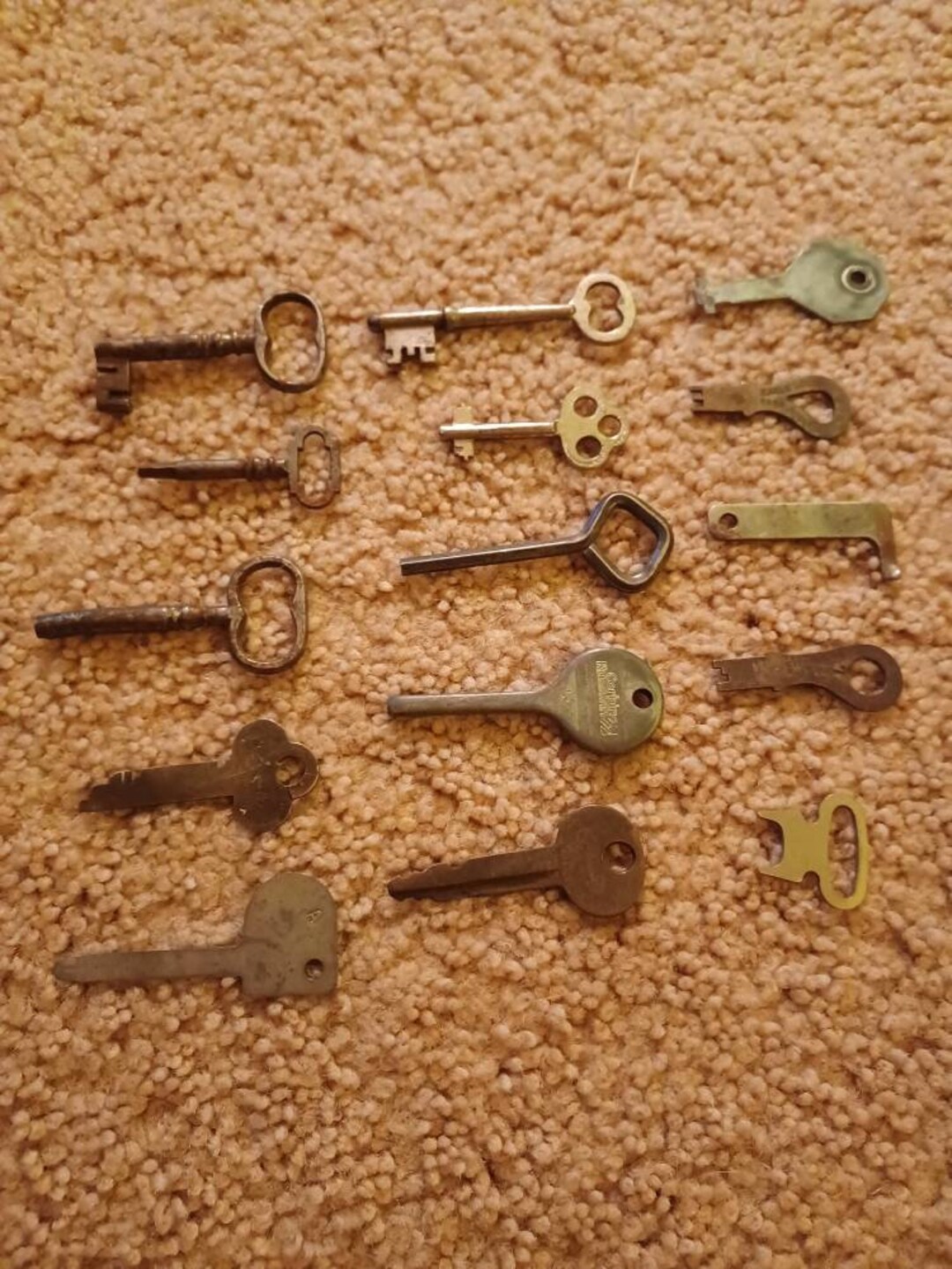 Vintage Key Lot of 15 Skelton Unique Lock Collectible Brass Stainless ...