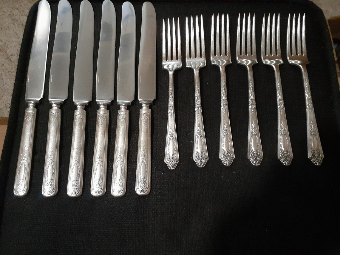 Vintage 1835 Wallace Silverplate Flatware Matching Set of 12 | Etsy