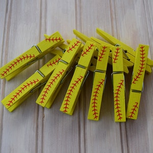 Softball Clothespins Softball Baby Shower Softball Theme - Etsy
