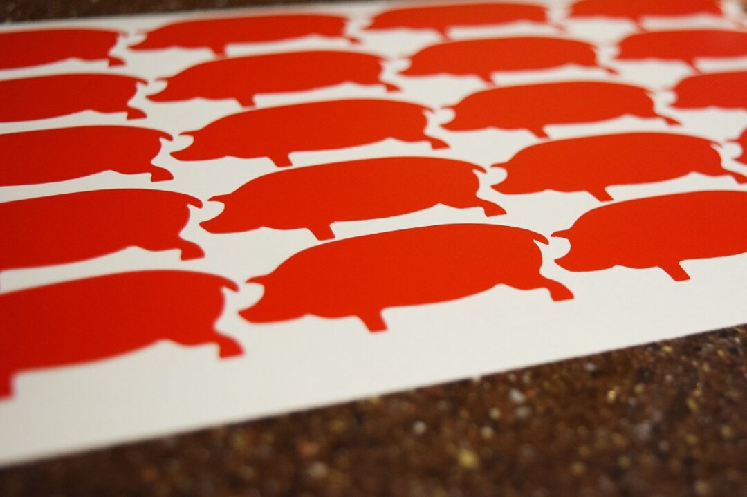 Pig Decals, Vinyl Pig Stickers, Baby Q Decorations, BBQ Baby Shower ...