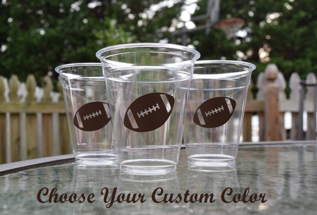 20+ Football Cups or Decals, Football Baby Shower Cups, Super Bowl Cups ...