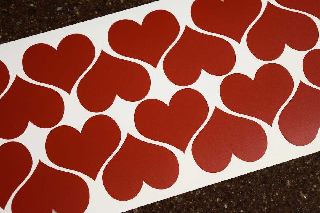 Heart Stickers, Vinyl Heart Decals, Wedding Invitation Seals ...