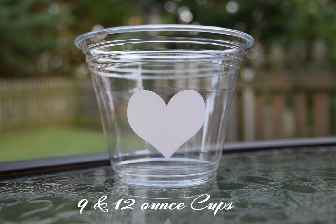Heart Cups, Engagement Party Cups, Heart Stickers, Wedding Shower ...