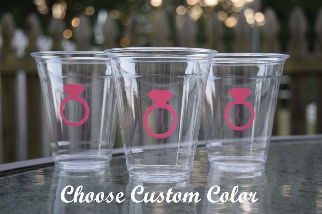 20+ Diamond Ring Cups or Decals, Plastic Engagement Ring Cups, Bridal ...