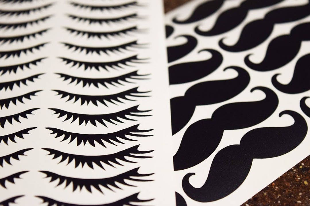 Staches or Lashes Decals, Staches or Lashes Gender Reveal Cup Decals ...