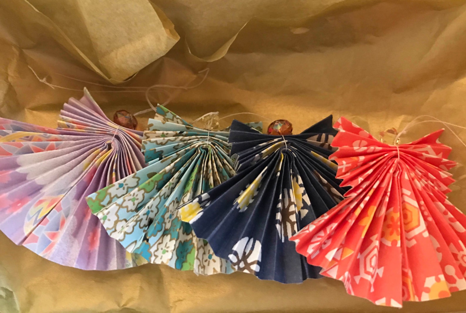 4 Origami Angel Christmas Decorations - Etsy