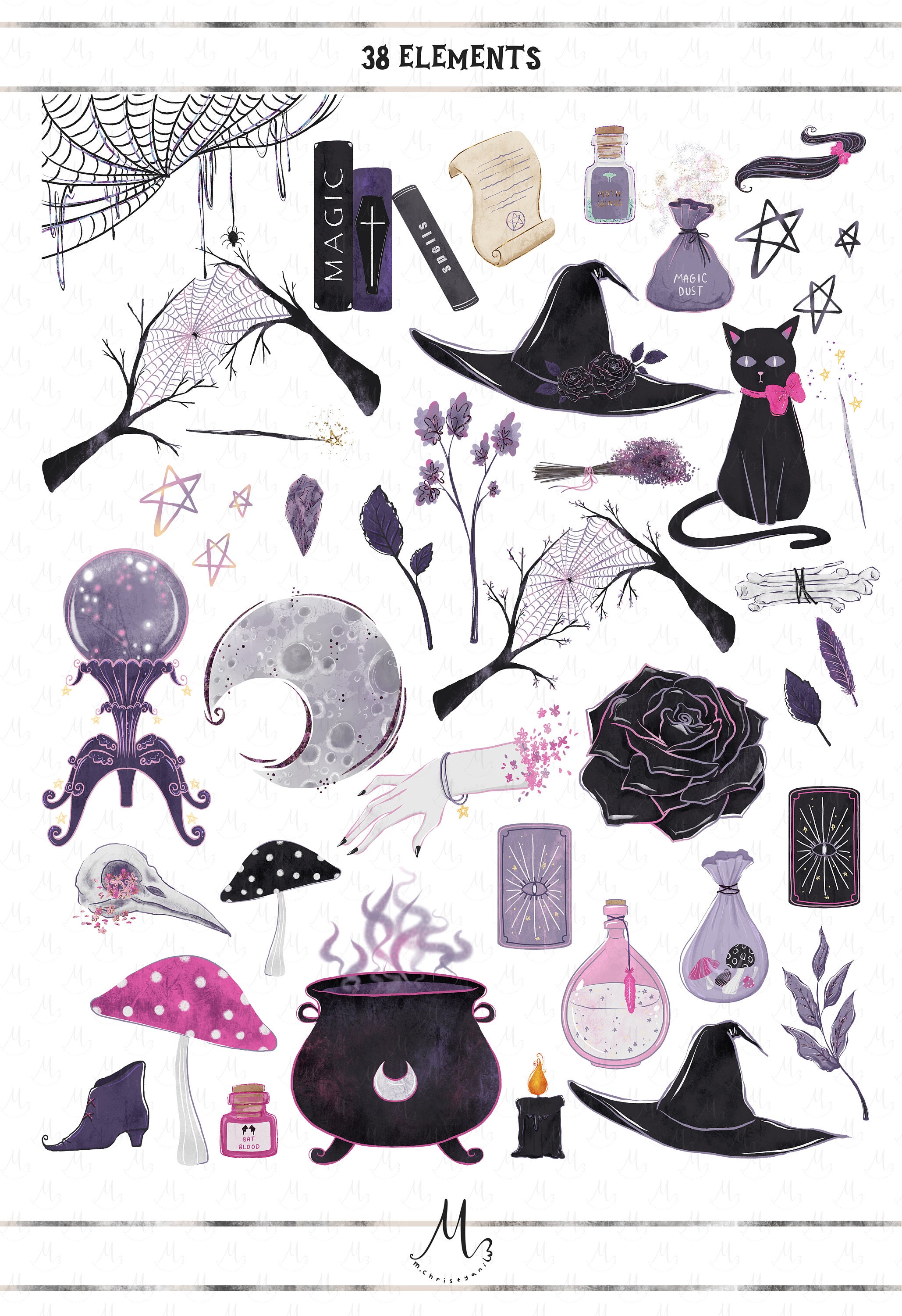 Witchcraft Clip Art - Halloween Clipart - Planner Clipart - Planner ...