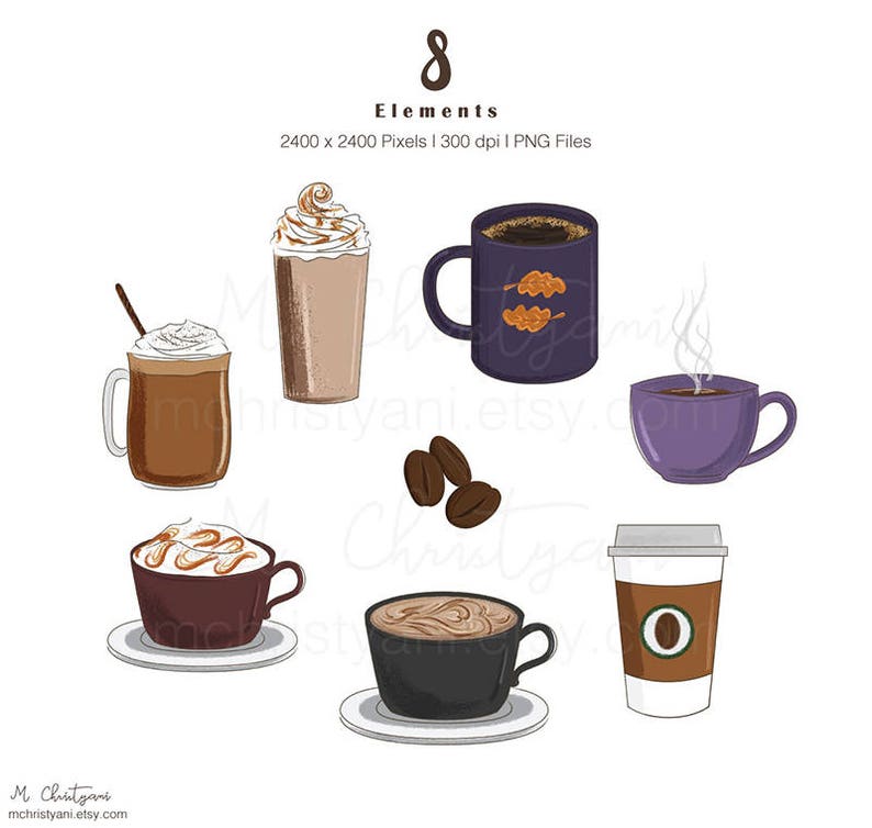 Coffee Digital Clip Art Images PNG Instant Download,graphics,invitation ...