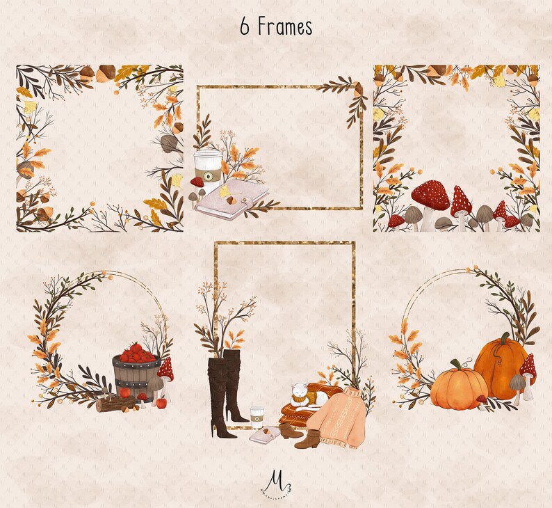 Fall Elements Clip Art Fall Clipart Planner Clipart Planner Stickers ...