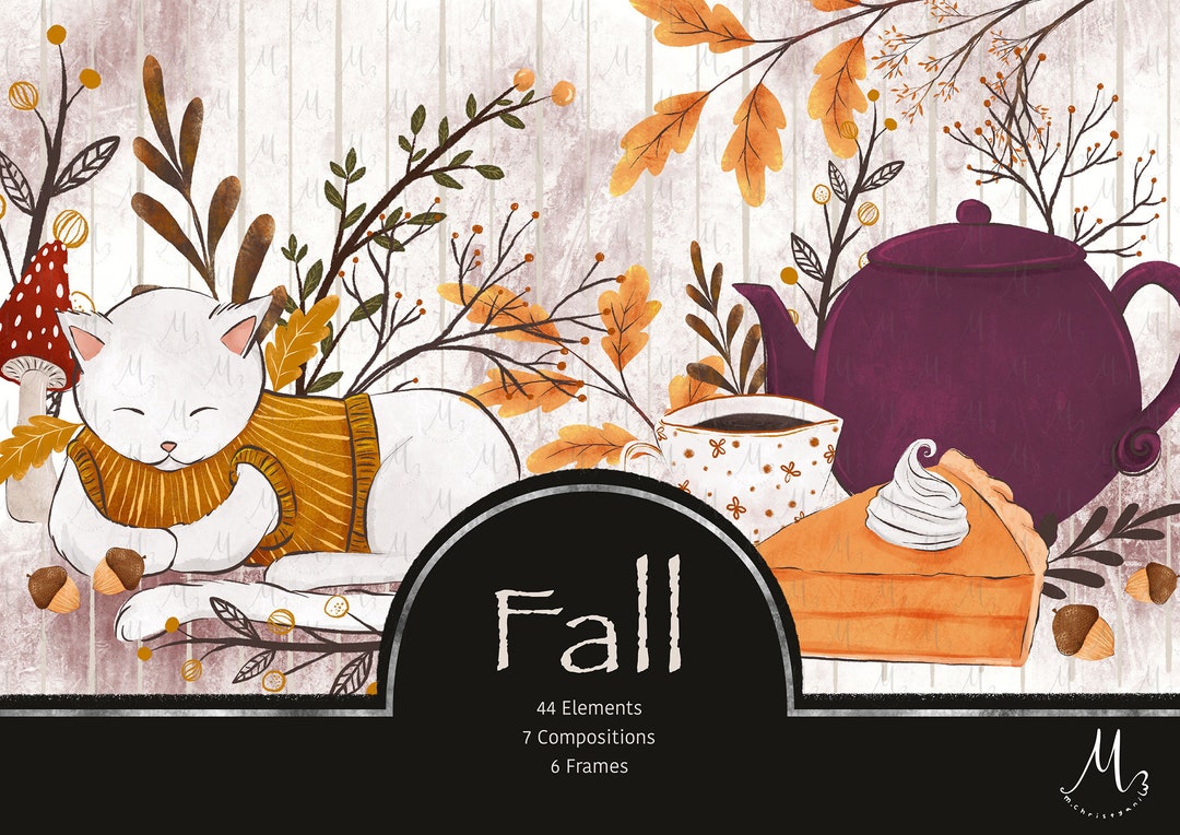 Fall Elements Clip Art - Fall Clipart - Planner Clipart - Planner ...