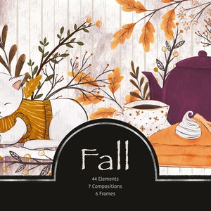 Fall Elements Clip Art - Fall Clipart - Planner Clipart - Planner ...